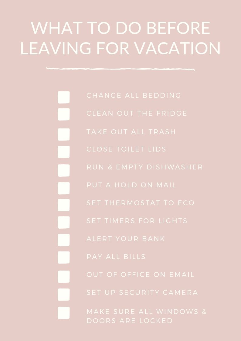 Pre-Vacation Checklist - The Mama Notes