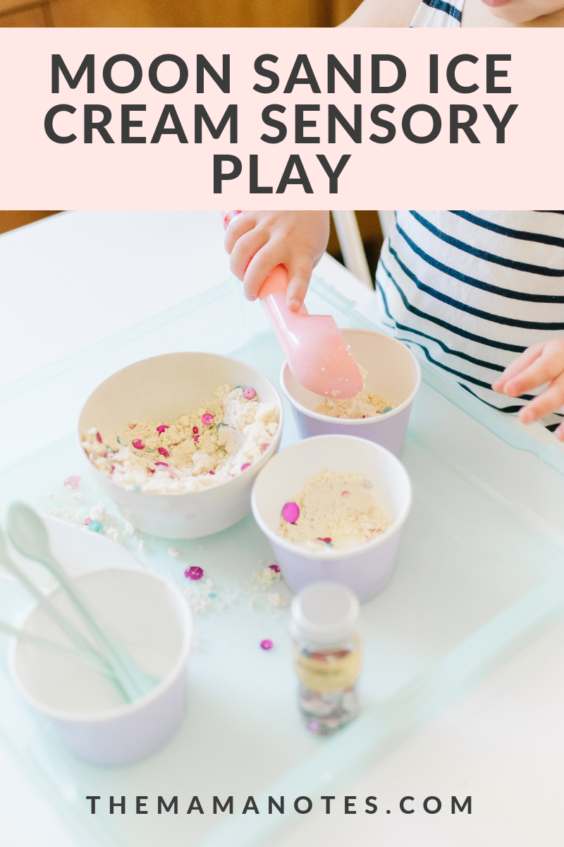 DIY Moon Sand Ice Cream Play - The Mama Notes
