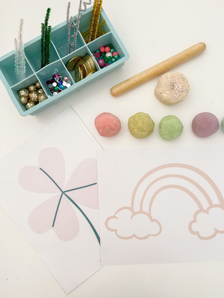 St. Patrick's Day Playdough Mat Printable - The Mama Notes